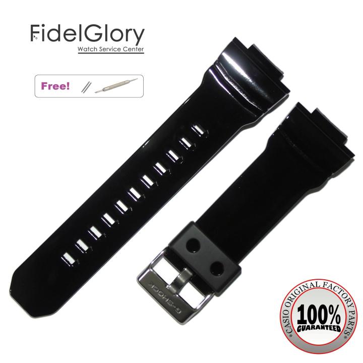 Original G shock GA-200 GA-201 GAS-100 GAW-100 Black Glossy Strap Only ...