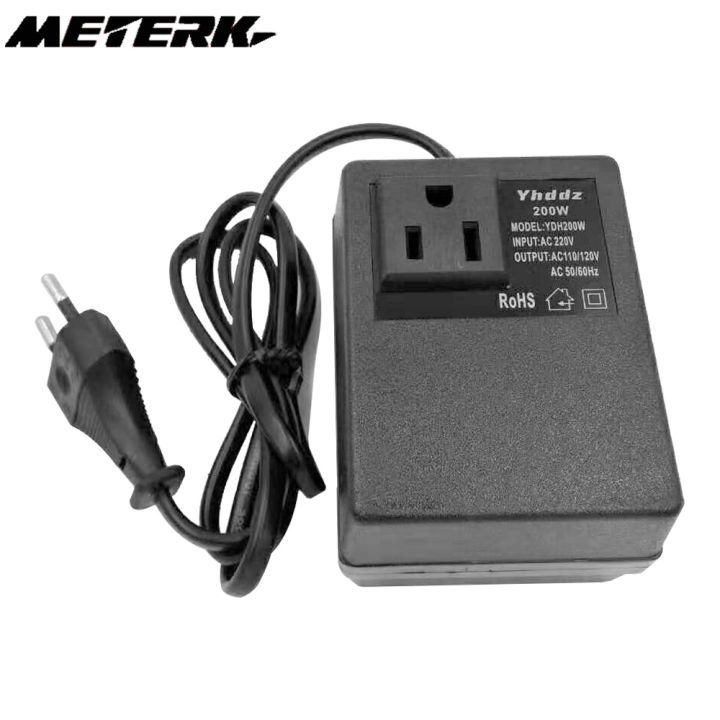 METERK หม้อแปลงไฟฟ้าแบบ Step Down อัจฉริยะ,อะแดปเตอร์แปลงไฟ AC 200W AC ...