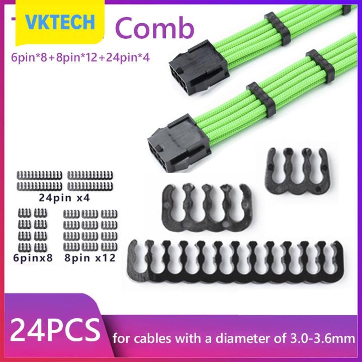 [Vktech] 24pcs Cable Comb Organizer for 3.0-3.6mm PC Power Cables ...