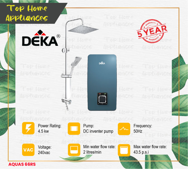 {AUTHORISED DEALER} 3 WAY DEKA WATER HEATER AQUAS 88 TRS ( BLACK RAIN ...