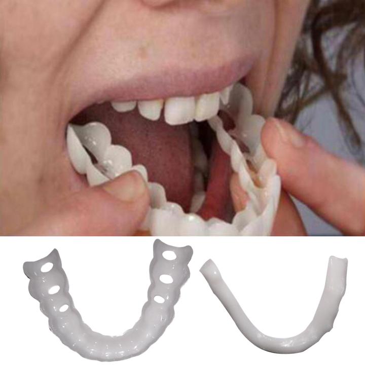 BNWEAR 4xSoft Silicone Denture Teeth Veneers Temporary Fake Teeth Lower ...