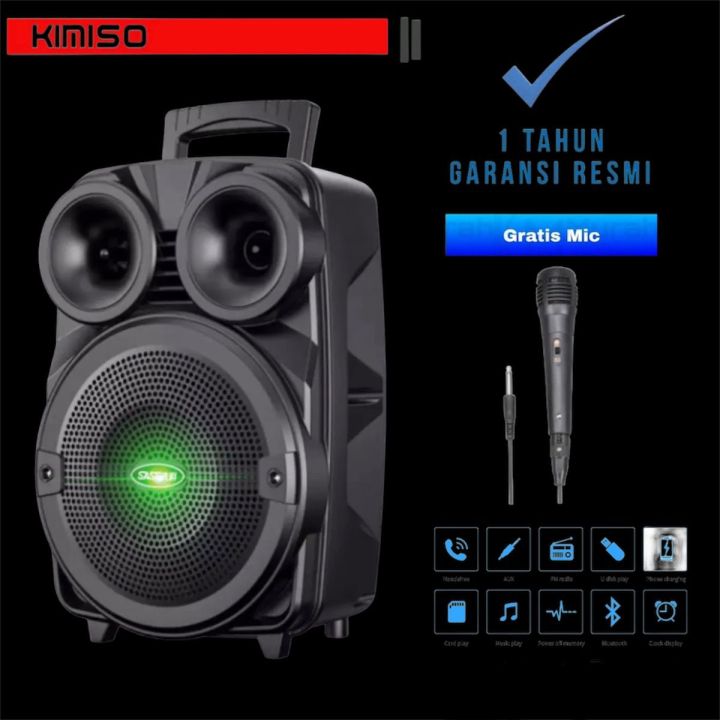 Speaker Bluetooth Portable KIMISO 3381 Free Mic Wireless Stereo Speaker ...