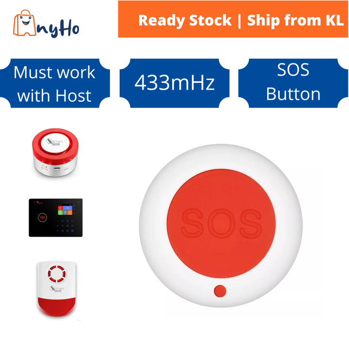 SMART WORLD 433mhz Wireless SOS Button Wireless SOS Panic Button for ...