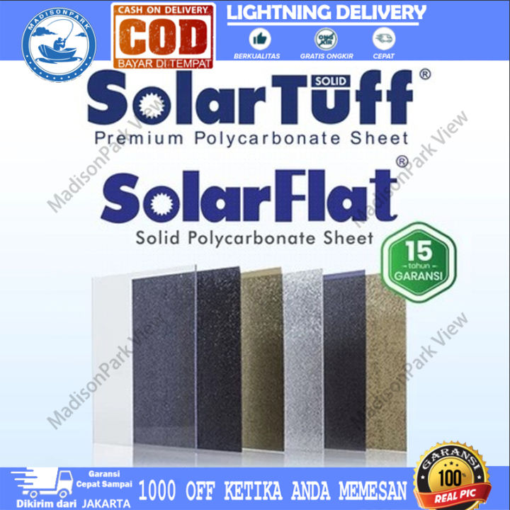 SolarFlat 1.2mm Per 1 Meter Solar Flat Solartuff Solid Solar Tuff Atap Polycarbonate Tembus ...