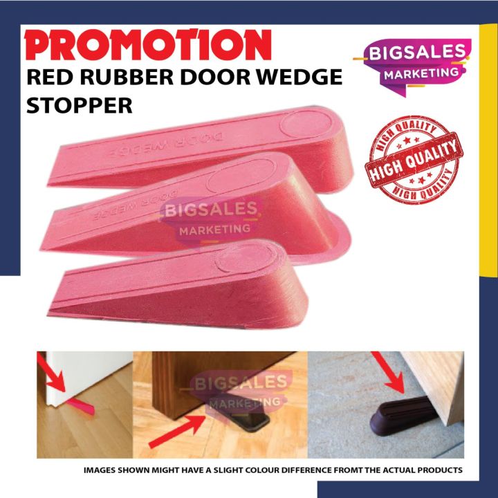 BIGSALES 1 Pcs Red Rubber Door Wedge Stopper Door Stopper (RANDOM ...