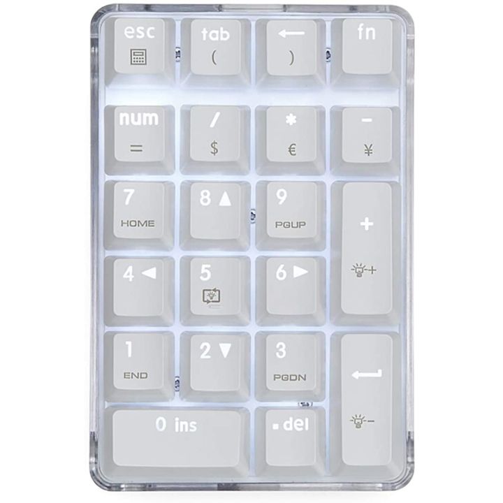 Mechanical Numeric Keypad Brown Switch Wired Gaming Keypad Crystal Case ...