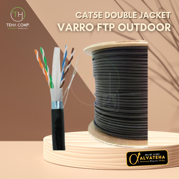 Kabel FTP Cat5 Cat6 Jaringan UTP LAN Rj45 Outdoor Double Jacket 1 Mete ...