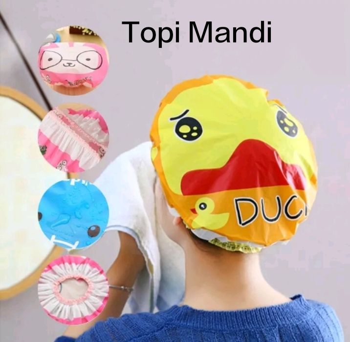 Cup Mandi/Topi Mandi Pelindung Kepala/Shower Cup Pelindung Kepala dan ...
