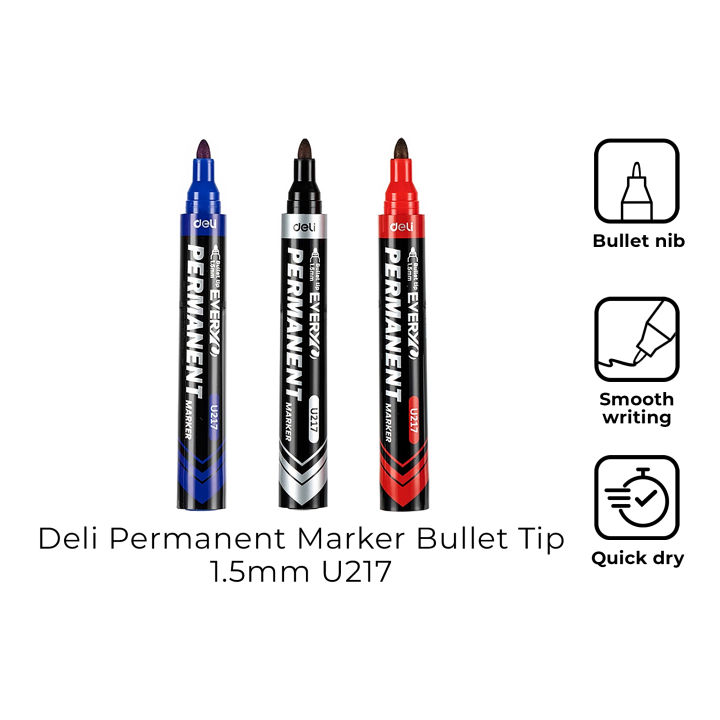 Deli U217 Permanent Marker Bullet Tip 1.5mm | Lazada PH