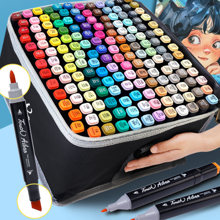 Double-ended Marker Set, Multicolor Pens, Oil-based Double-ended ...