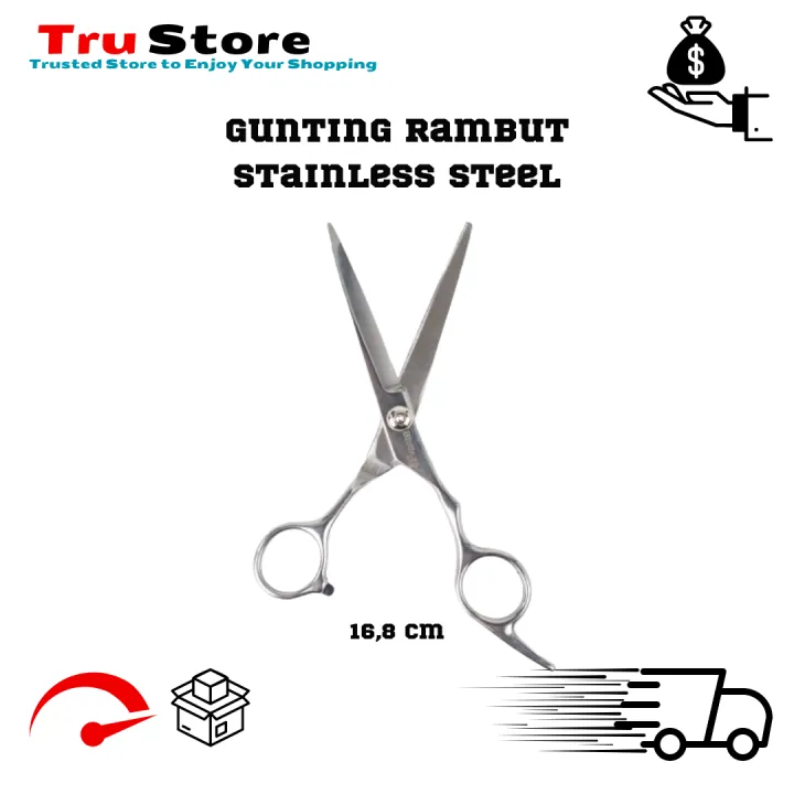 Gunting Rambut Salon Full Stainless Steel Model Lrus Flat Cut Tajam ...
