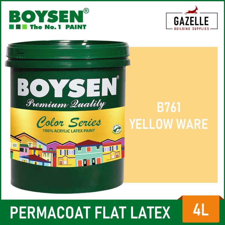 Boysen Color Series Permacoat Flat Latex Yellow Ware B761 Acrylic Latex ...