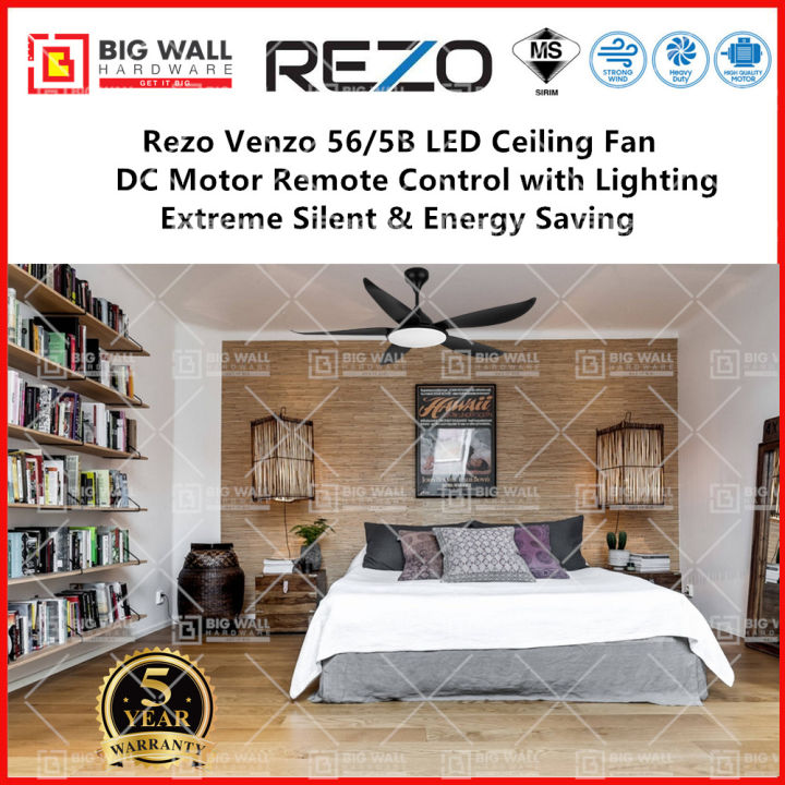 Rezo Venzo 56/5B LED Ceiling Fan with DC Motor Remote Control [READY ...