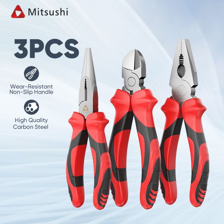 Mitsushi 3 Buah Tang Kombinasi Hidung Panjang Potong/Set Tang Industri ...