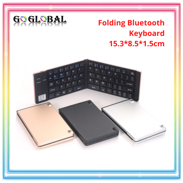 Wireless Bluetooth Mini Keyboard Foldable Light Slim Silent Keypad for ...