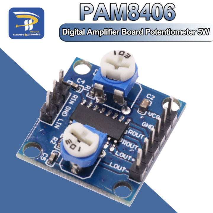 PAM8406 Digital Power Amplifier Board With Volume Potentiometer Stereo ...
