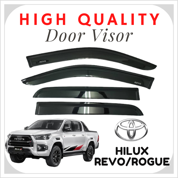 (4PCS/SET) Toyota Hilux Revo and Rogue 2016-2022 Flat Door Visor Air Press Window Door Visor ...