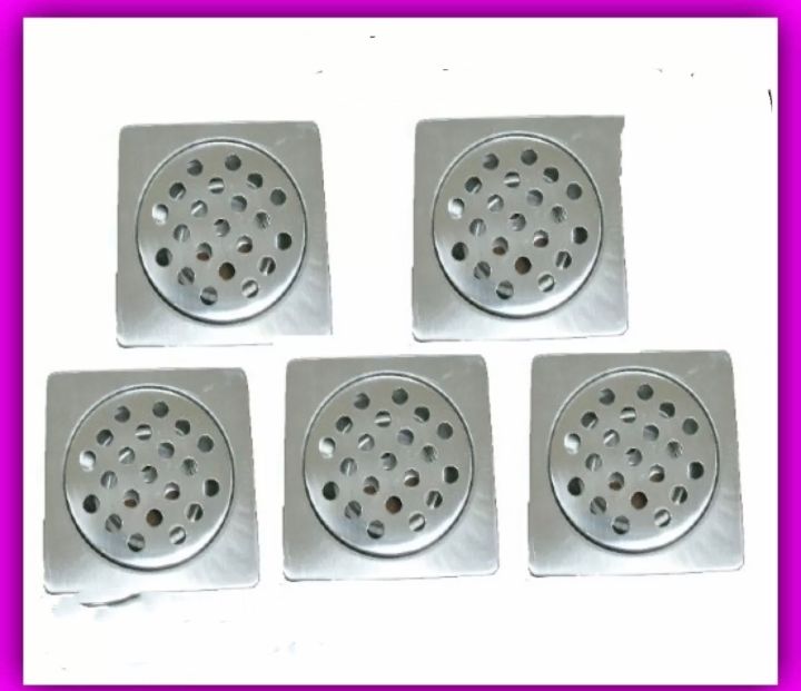 2 PCS Pure Stainless Steel Floor Strainer 4x4 Floor Drain Cover ...