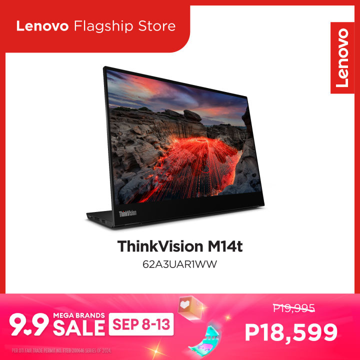 Lenovo ThinkVision Monitor Portable M14t 62A3UAR1WW | 14" IPS Display ...