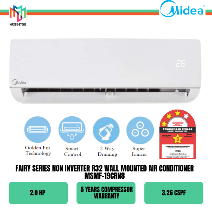Midea MSMF-19CRN8 Fairy Series Non Inverter R32 Wall Mounted Air ...
