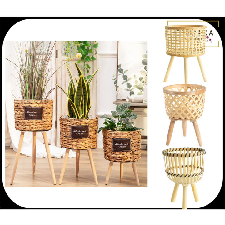Pasu Rattan Berkaki Basket Rattan Berkaki Pasu Rotan Bakul Rotan Bamboo ...