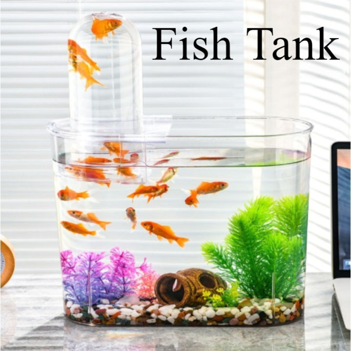 Negative Pressure Fish Tank Transparent Aquarium Small Fish Bowl ...