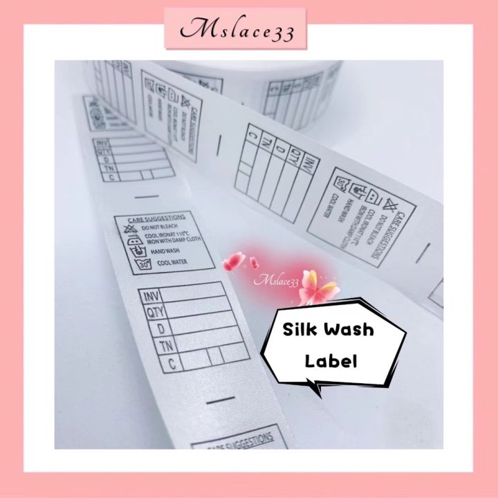 Silk Wash Label/ Clothing Wash Label/Printed satin care label /Fabric ...