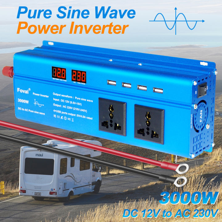 DC 12V to AC 220V Pure Sine Wave Inverter 1000W/1500W/2200W/2600W/3000W ...