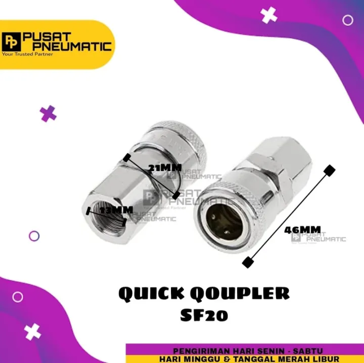 SF 20 Coupler Pneumatic Coupler Angin Quick Coupler Type SF-20 | Lazada ...