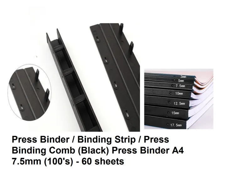 Press Binder / Binding Strip / Press Binding Comb (Black) Press Binder ...