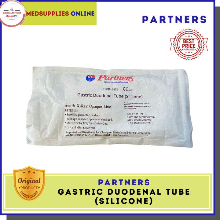 PARTNERS Gastric Duodenal Tube FR.16 (NGT SILICONE) w/ X-Ray Opaque ...