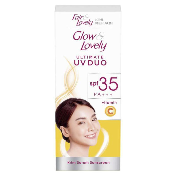Glow & lovely Cream 20g Ultimate UV DUO SPF 35 Vitamin C | Lazada Indonesia