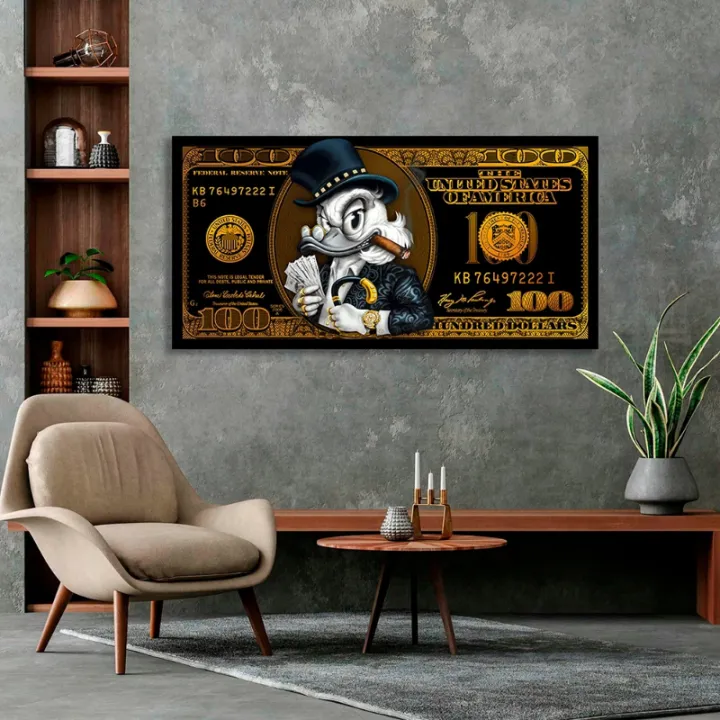 MINISO Poster Pop Art Comic Scrooge Dollar McDuck Canvas Painting Money ...
