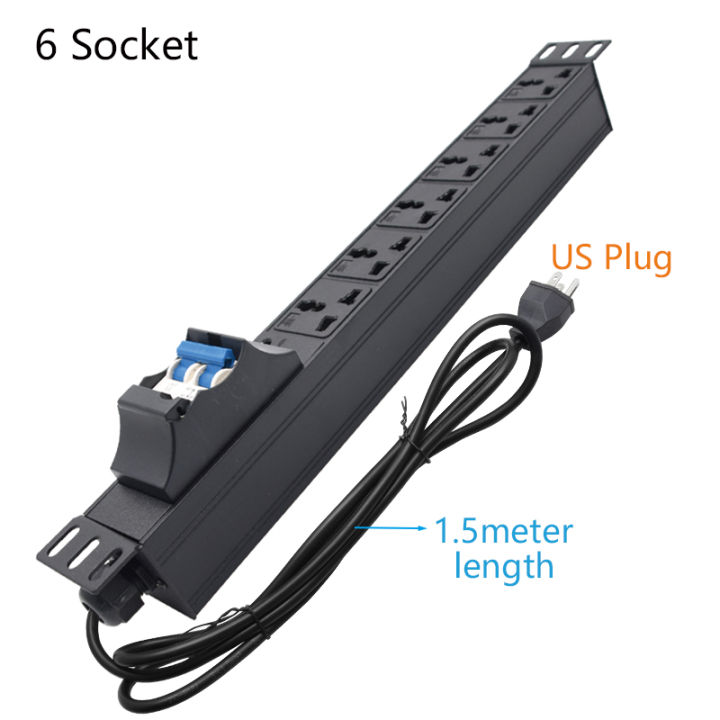 Power Distribution Unit PDU for Data Cabinet Rack 3-10 Slot Nema Outlet 3500W 16A Air Switch 1.5 ...