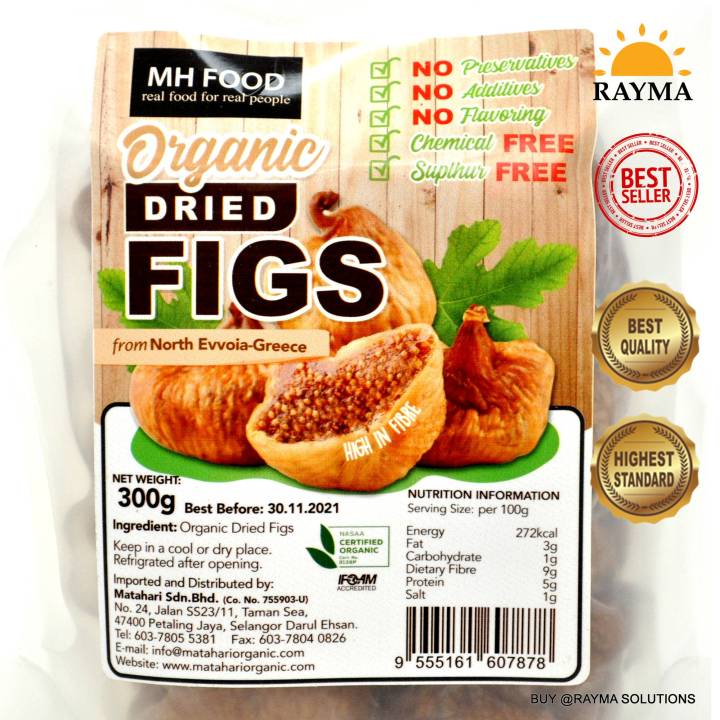 MH FOOD Premium Organic Dried Figs from North Evvola, Greece, 300g | Lazada