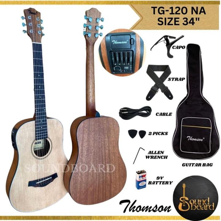 Thomson TG-120 NS 34" Acoustic-Electric Baby Guitar with Full setup and Accessories Made in ...