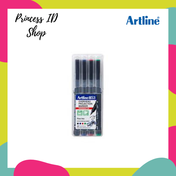 ARTLINE SPIDOL OHP OVERHEAD PROJECT PERMANENT MARKER EK-853 SET 4 PCS ...