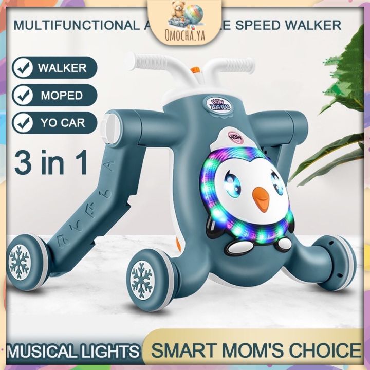 Baby Musical Walker 3 in 1 Anti-Rollover O-Legged Baby Walker With ...
