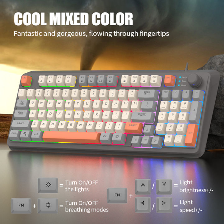 XunFox Wired Gaming Keyboard RGB 19 Non-Conflict Keys with Volume ...