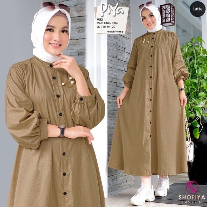 TERBARU !! Piya Midi Dress / Midi Dress Ruffle / Bahan Katun Rayon ...