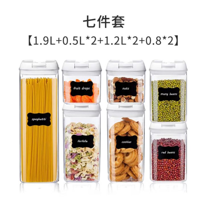 (SG SHOP) ATC-7PC 7pcs Air Tight Container Plastic Food Storage ...