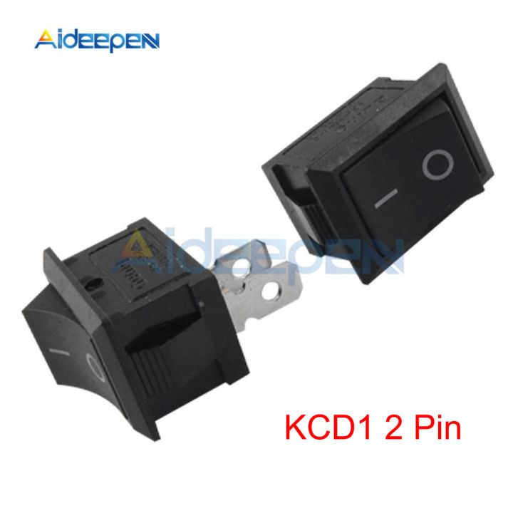 Kcd1 Kcd4 Black Rocker Switch On/off, 2-Position/3-Position, 2-Pin, 3 ...