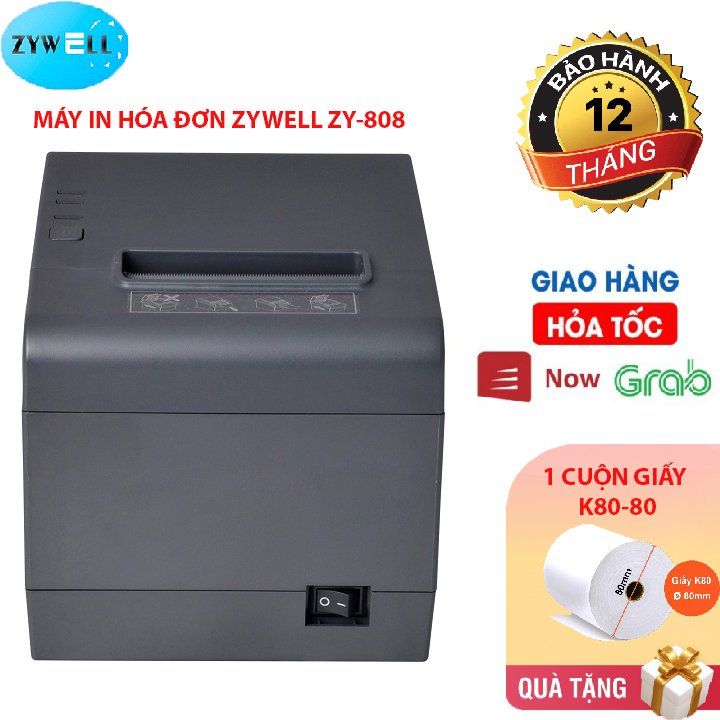 Máy in hóa đơn Zywell ZY-808 USB+BLUETOOTH, máy in nhiệt bán hàng Tặng ...