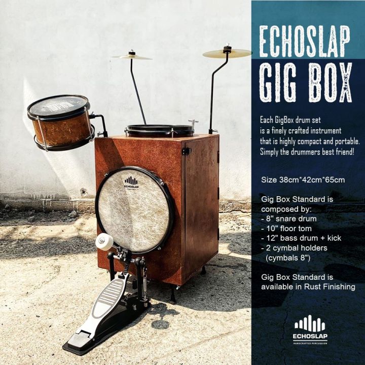 คาฮองรุ่นใหม่ (ครบชุดรวมฉาบ+กระเดื่อง) ECHOSLAP GIG BOX Cajon Gig Box ...