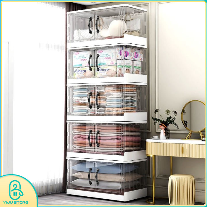 Foldable Storage Box Storage Cabinet Kitchen Cabinet Transparent ...