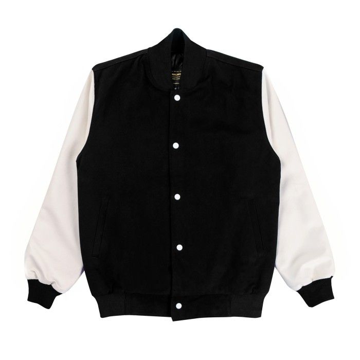 ETERNALWORKS - BASIC BLACK WHITE VARSITY JACKET | Lazada Indonesia