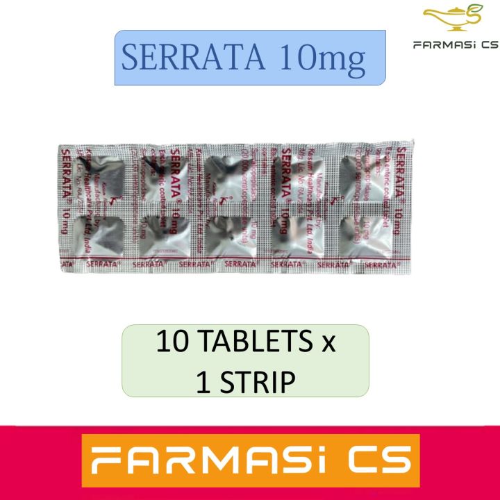 Serrata 10mg 10 Tablets EXP:04/2027 [ serratiopeptidase, relieve joint ...