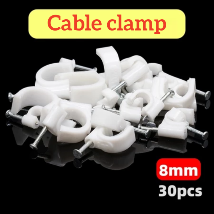 30pcs 8mm power clamp clamps in a round plastic cable with steel nails ...