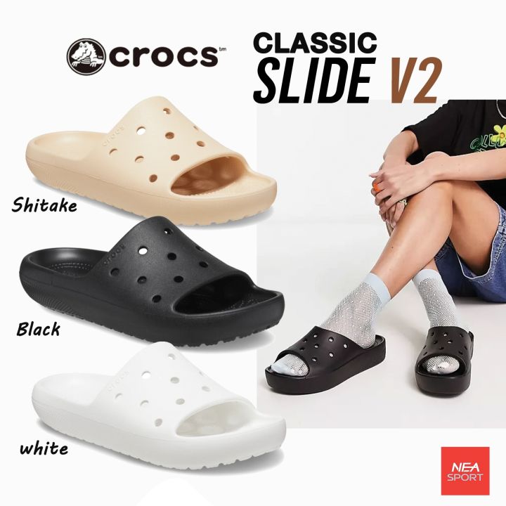 CROCS CLASSIC SLIDE V2 รุ่นใหม่ มาแรง รองเท้าครอคส์ ได้ทั้งชายหญิง ...