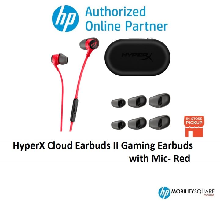 HyperX Cloud Earbuds II Gaming Earbuds with Mic ( Black / Red )-705L8AA ...
